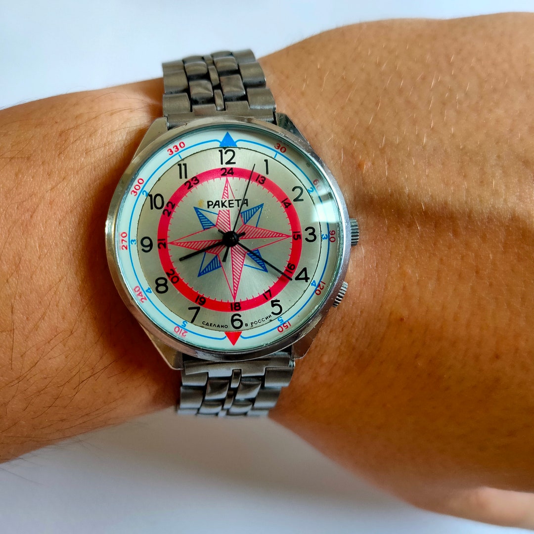 Watch RAKETA Wind Rose, Solar Compass Watch, Ussr Watch, Raketa Watch ...