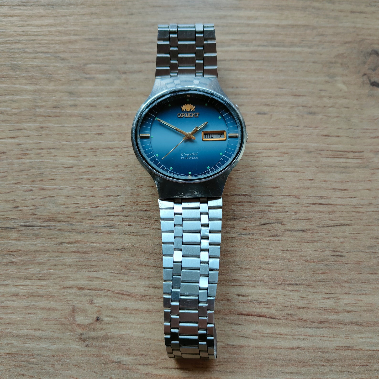 Vintage Orient Crystal Watch, Rare Blue Model, Automatic Watch ...