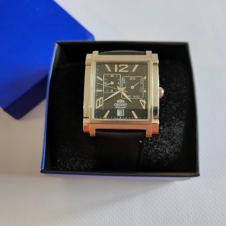 Orient square watch vintage orient Automatic Watch Day and | Etsy