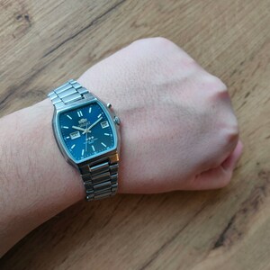 Orient Blue Square Watch, Vintage Orient Watch, Automatic Watch, Day ...