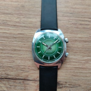 Poljot Signal Watch With Mechanical Alarm Green Watch - Etsy