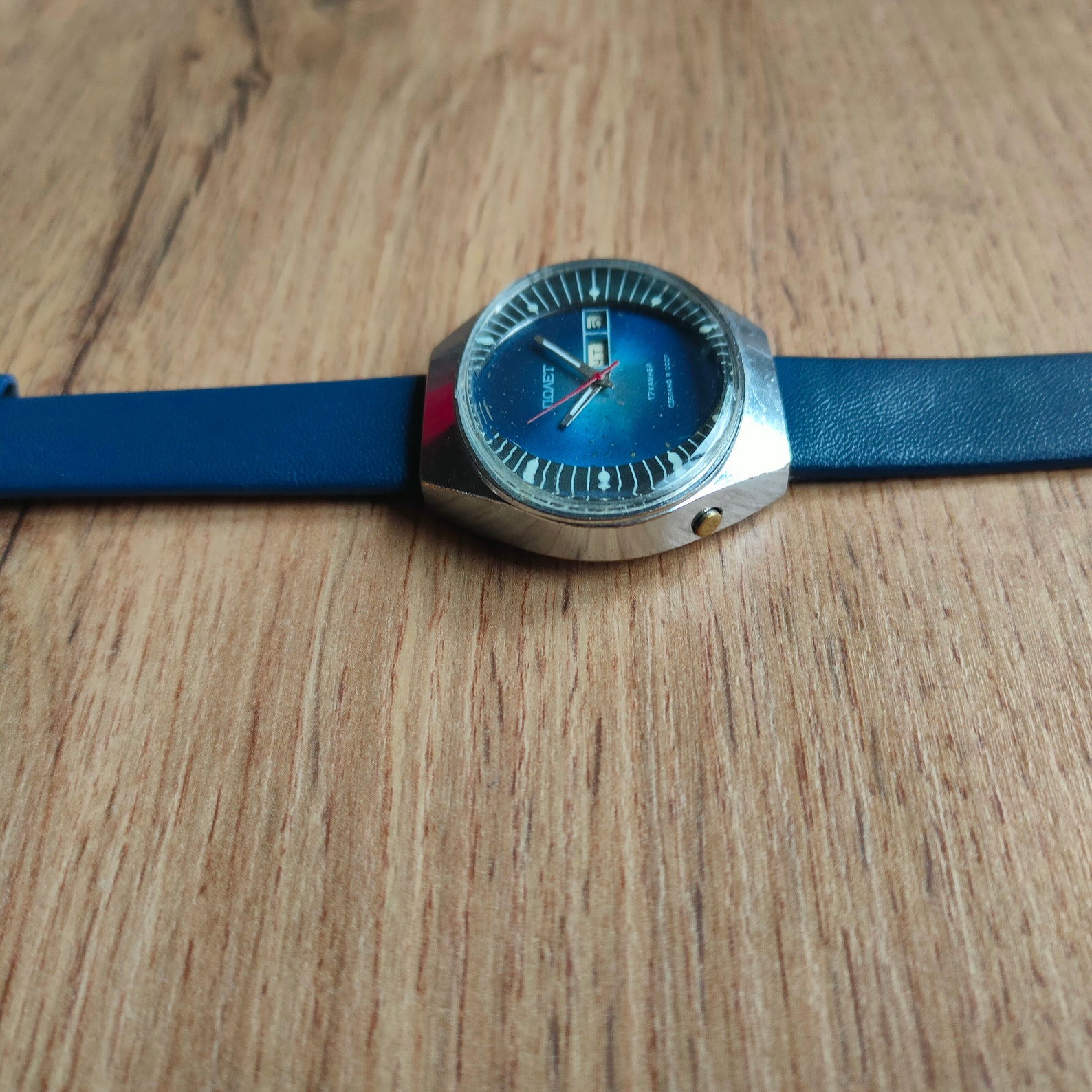 Soviet Watch POLJOT STADIUM Soviet Mens Watch Blue Watch - Etsy