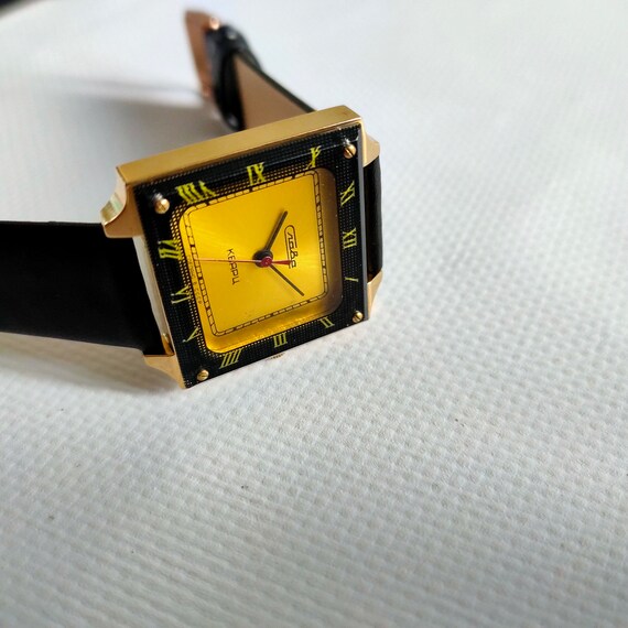 Soviet quartz watch SLAVA, square watch, with battery… - Gem