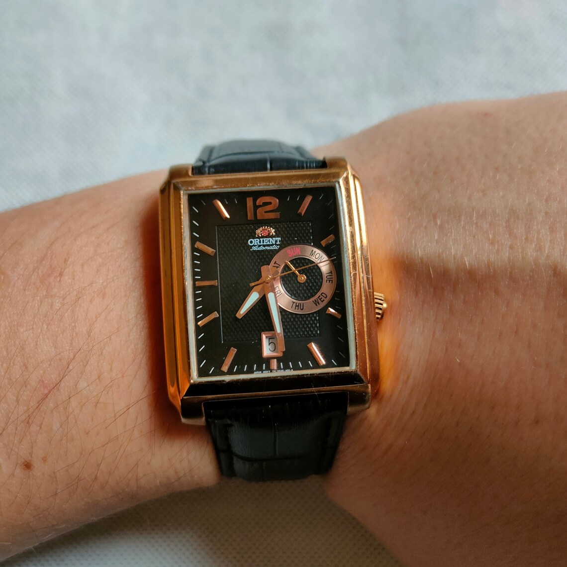 Orient Square Watch Vintage Orient Automatic Watch Day and - Etsy