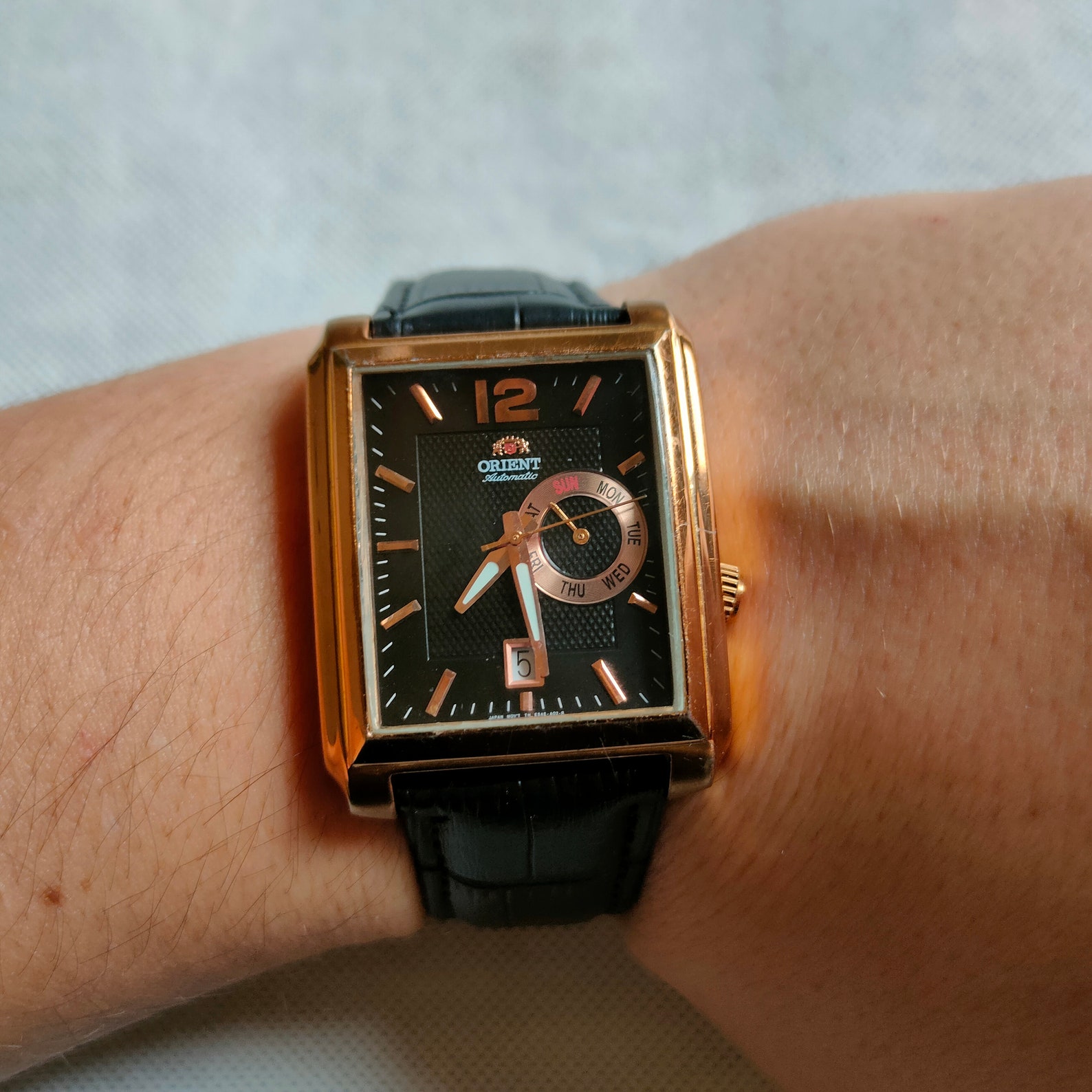 Orient Square Watch Vintage Orient Automatic Watch Day and - Etsy
