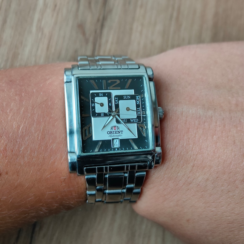 Orient Square Watch Vintage Orient Automatic Watch Day and - Etsy