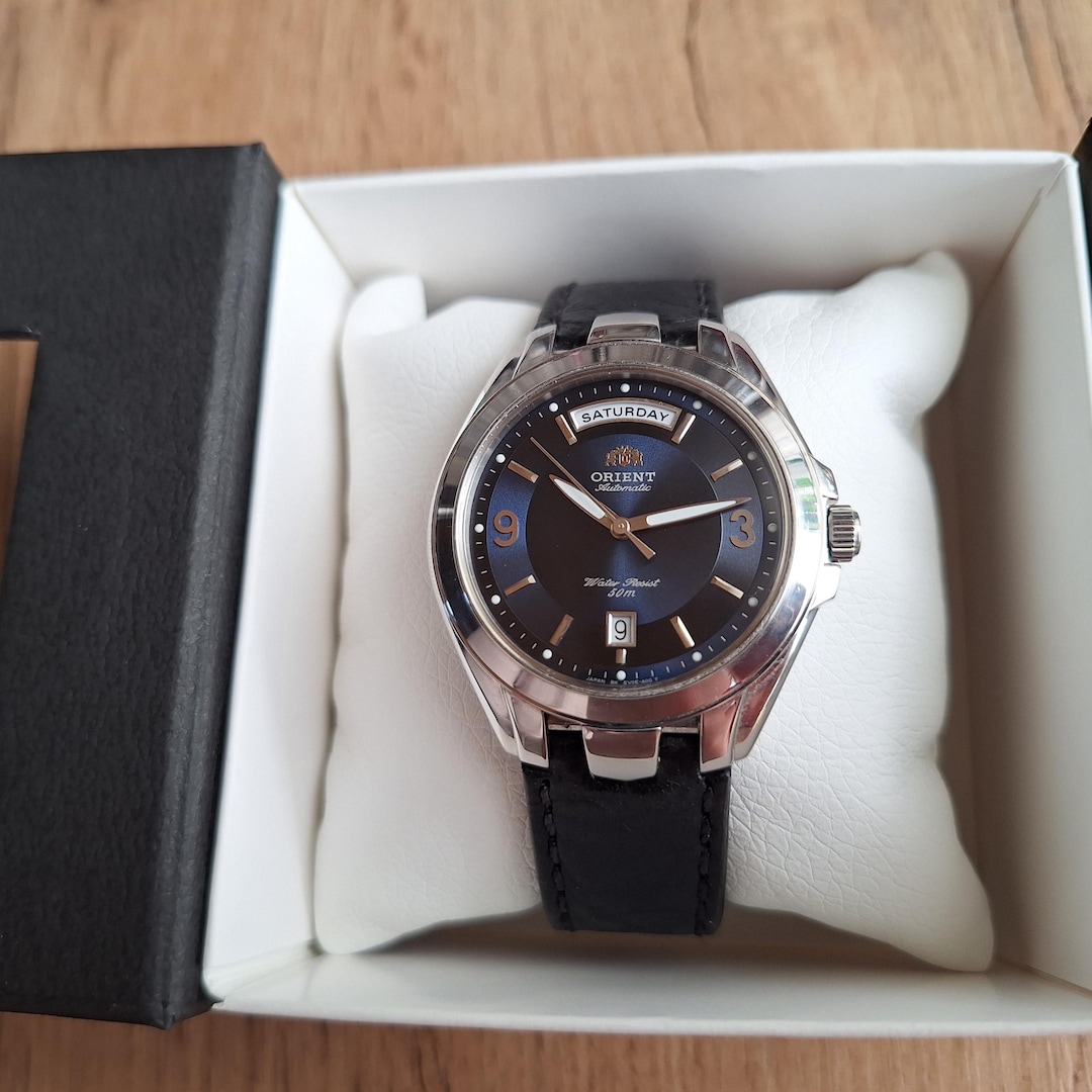 Rare Vintage Orient PRESIDENT Day Date Blue Watch, Automatic Watch ...
