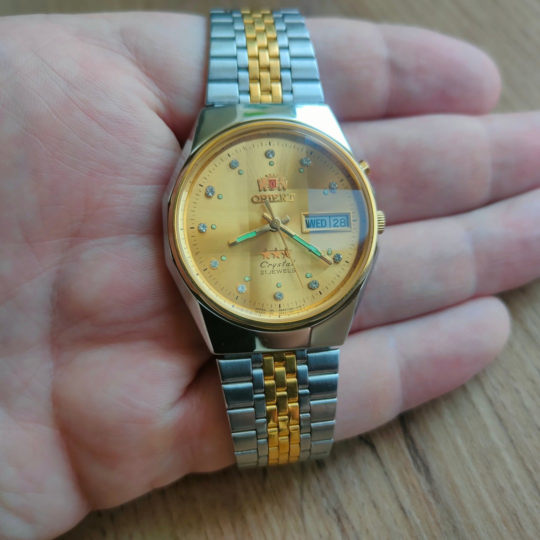 Rare Orient Crystal Watch With Stone, Vintage Orient Watch, Automatic ...