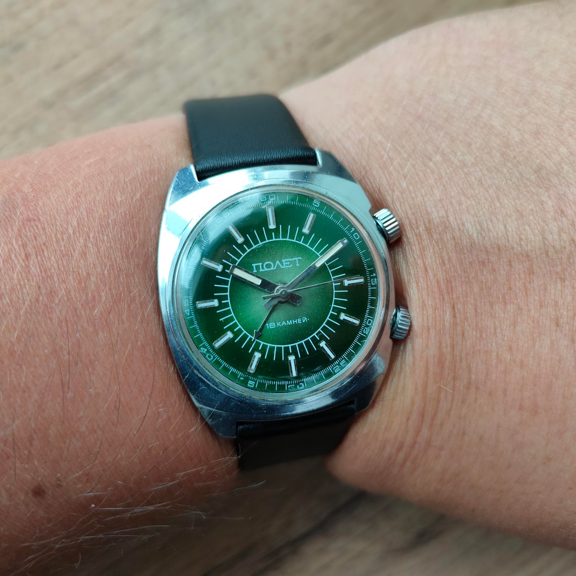 Poljot Signal Watch With Mechanical Alarm Green Watch - Etsy