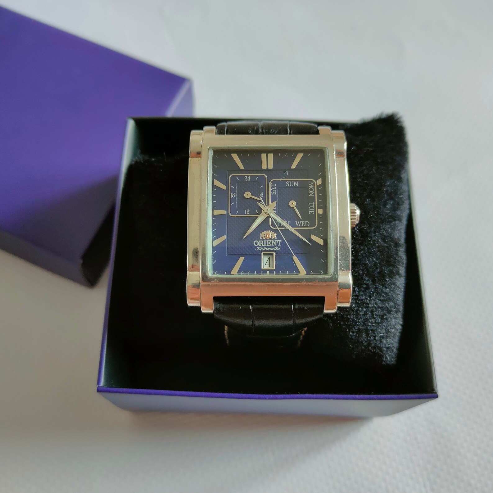 Orient Watch, Square Orient Watch, Blue Watch, Vintage Watch, Automatic ...