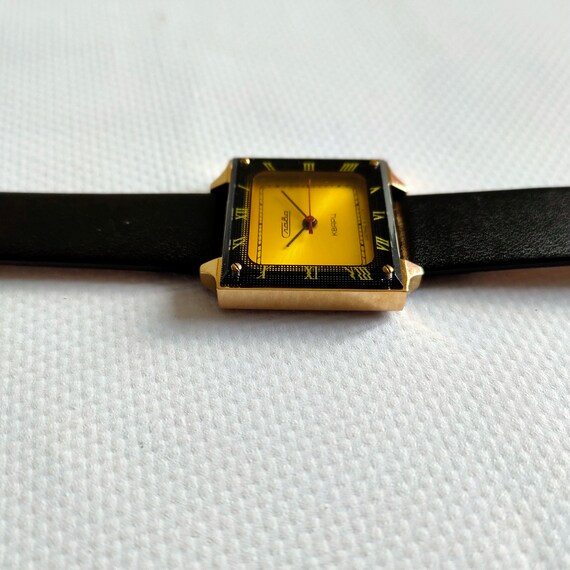 Soviet quartz watch SLAVA, square watch, with battery… - Gem