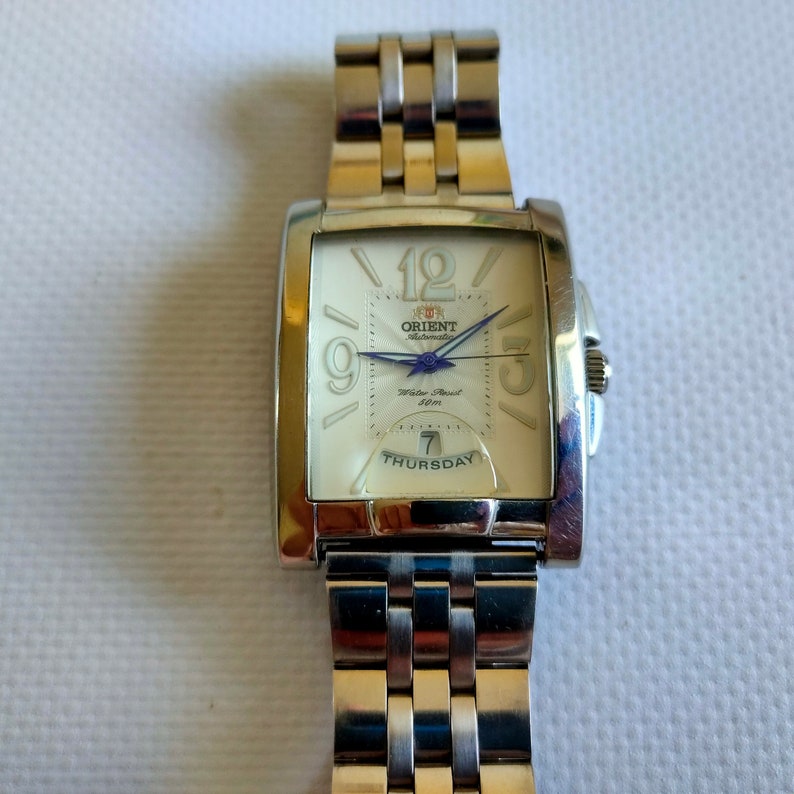 Large Orient Watch White Watch Automatic Watch Vintage - Etsy