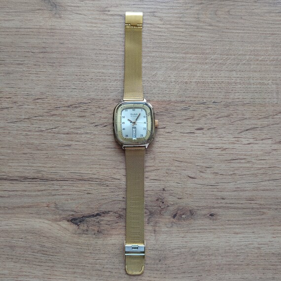 Soviet Vintage watch Slava, square watch slava, day a… - Gem