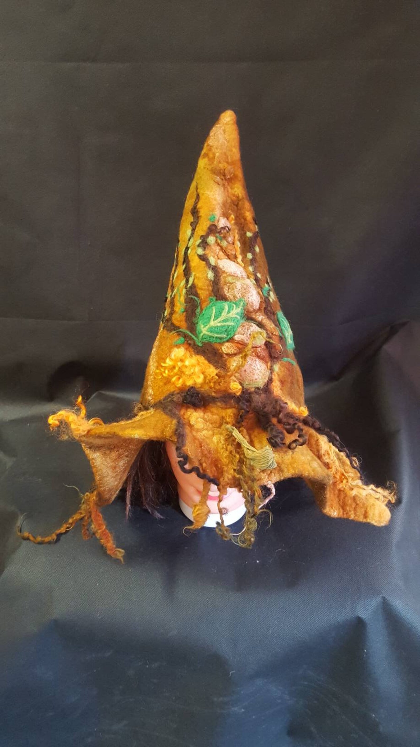 Wizard Felted Fairy Tale Hat. Forest Pixie Elf Green Witch - Etsy