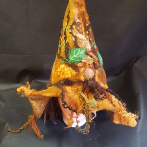 Wizard Felted Fairy Tale Hat. Forest Pixie Elf Green Witch | Etsy