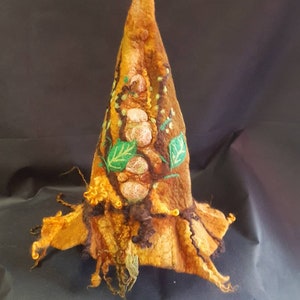 Wizard Felted Fairy Tale Hat. Forest Pixie Elf Green Witch | Etsy