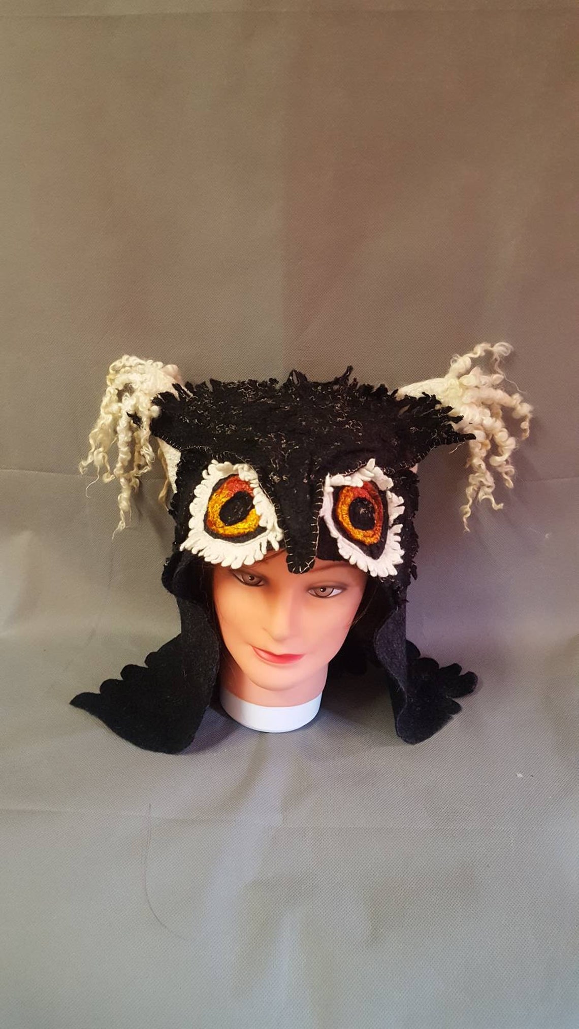 Felted Fantasy Owl Hat. Wizard Black Owl. Festival Wear - Etsy