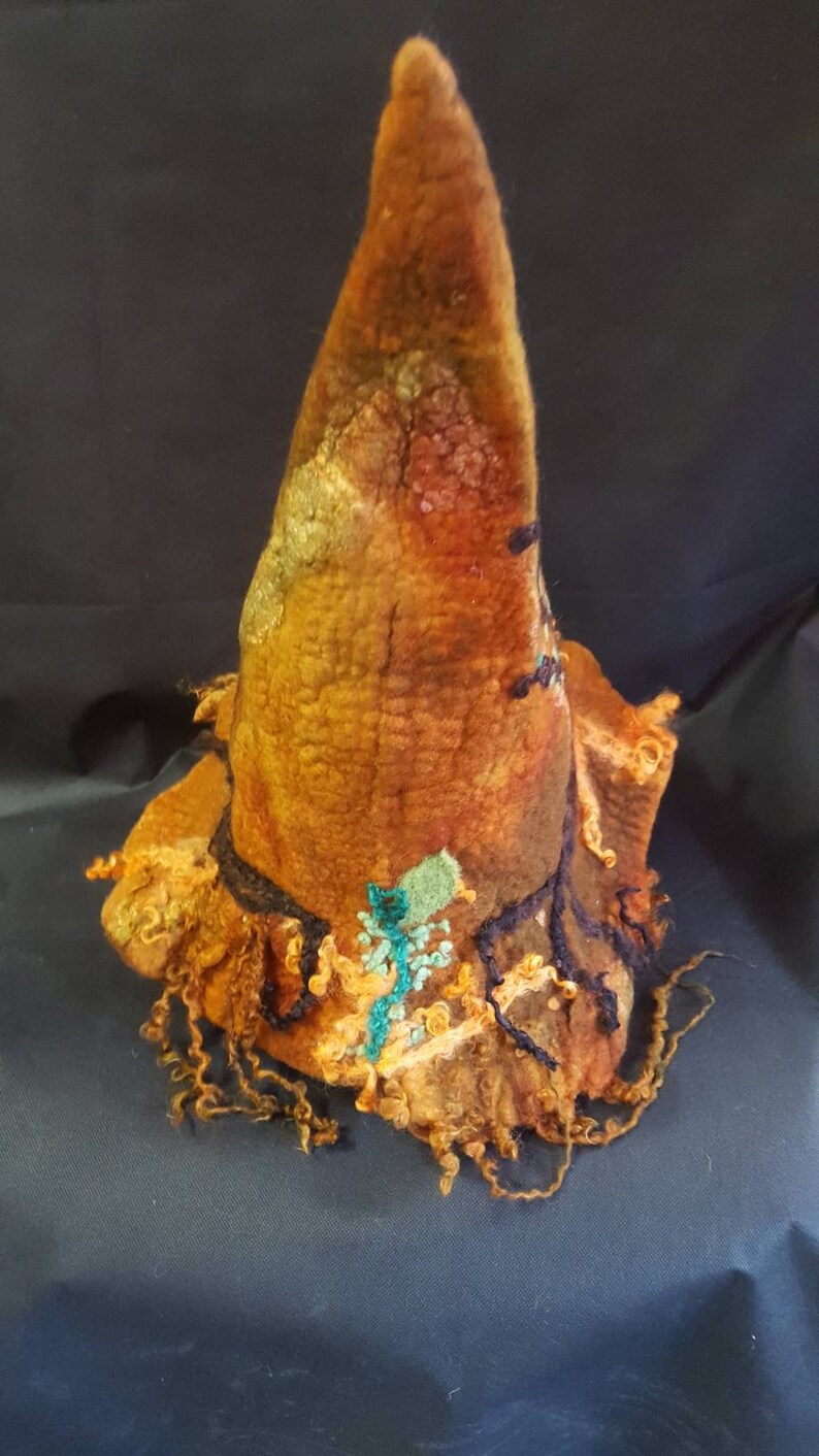 Wizard Felted Fairy Tale Hat. Forest Pixie Elf Green Witch | Etsy