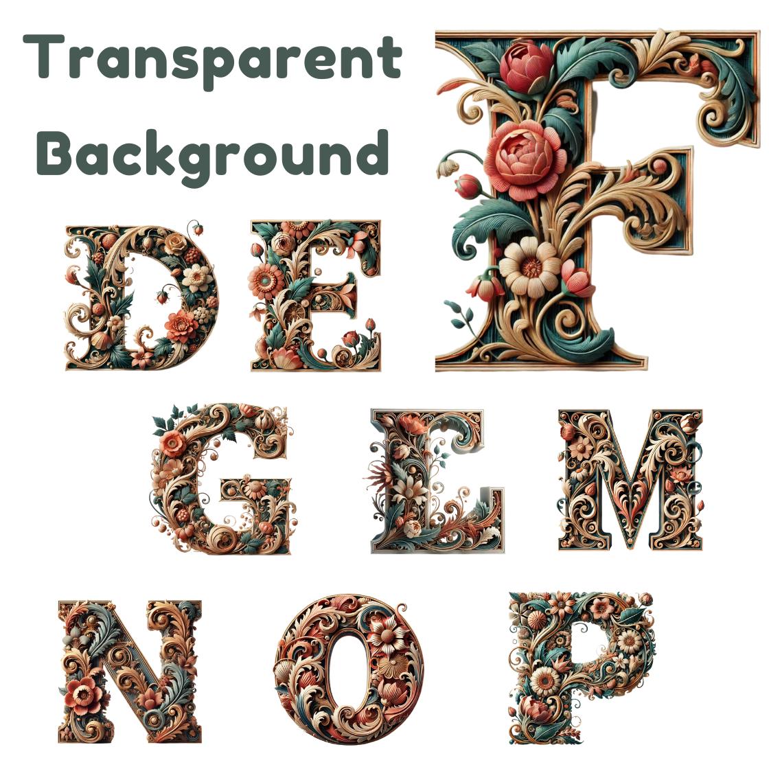 26 Elegant PNG Letters With Transparent Background | Exquisite Floral ...