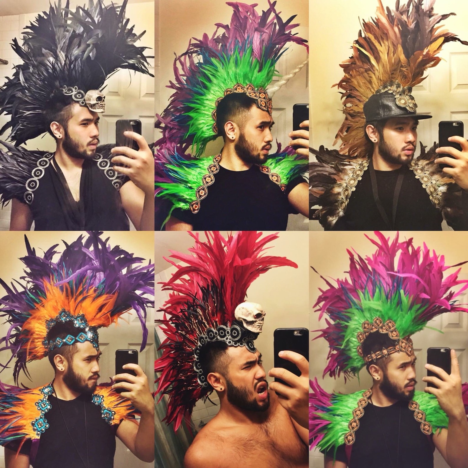 FREE SHIPPING! Custom Feather Mohawk Headpiece. Burning Man. Coachella ...