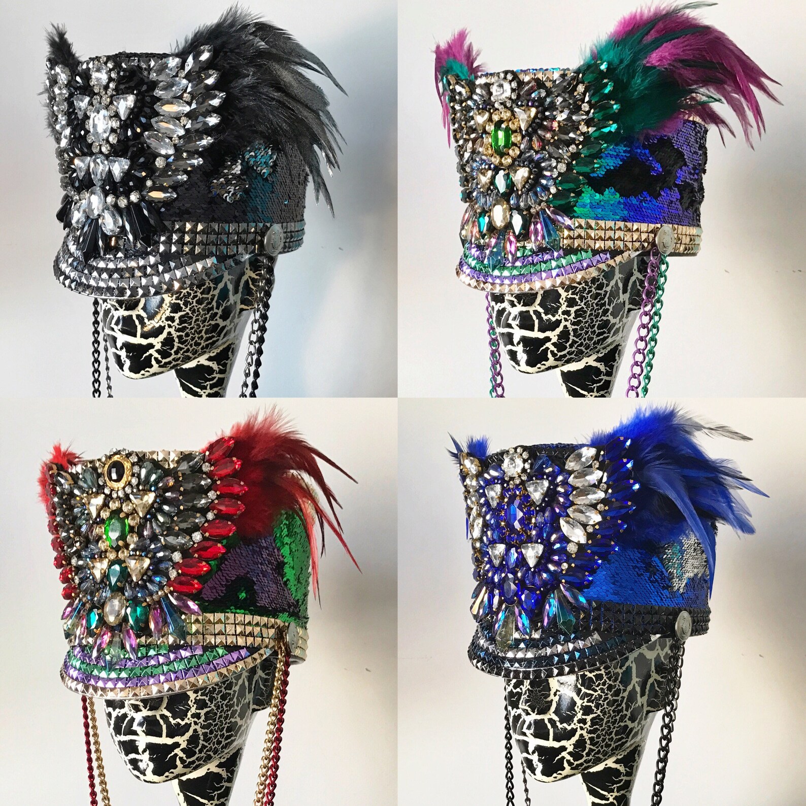 FREE SHIPPING! Phoenix Marching Band Hat in Purple/green/gold. Burning ...