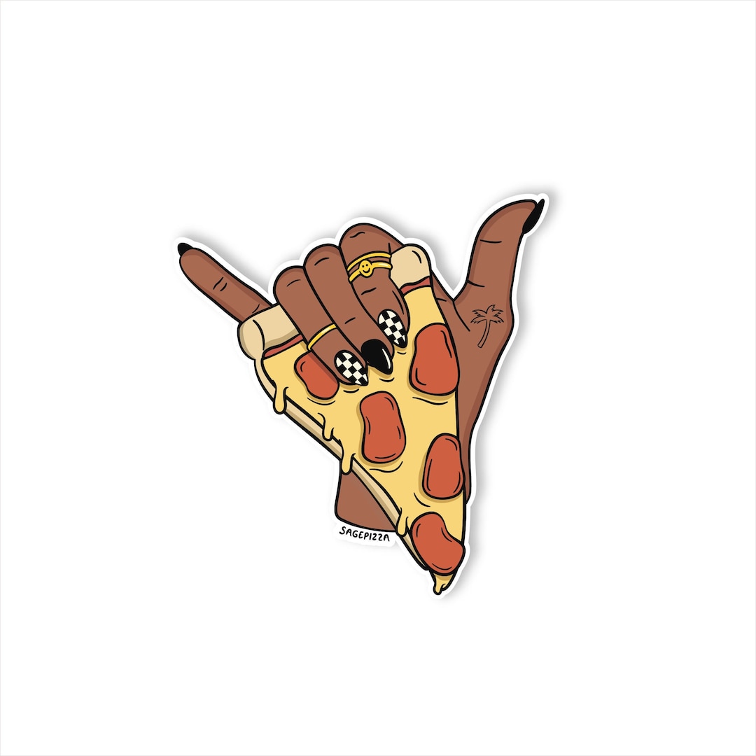 Pizza Shaka Dark or Light Tone Sticker - Shaka Sticker - Hawaii Sticker ...