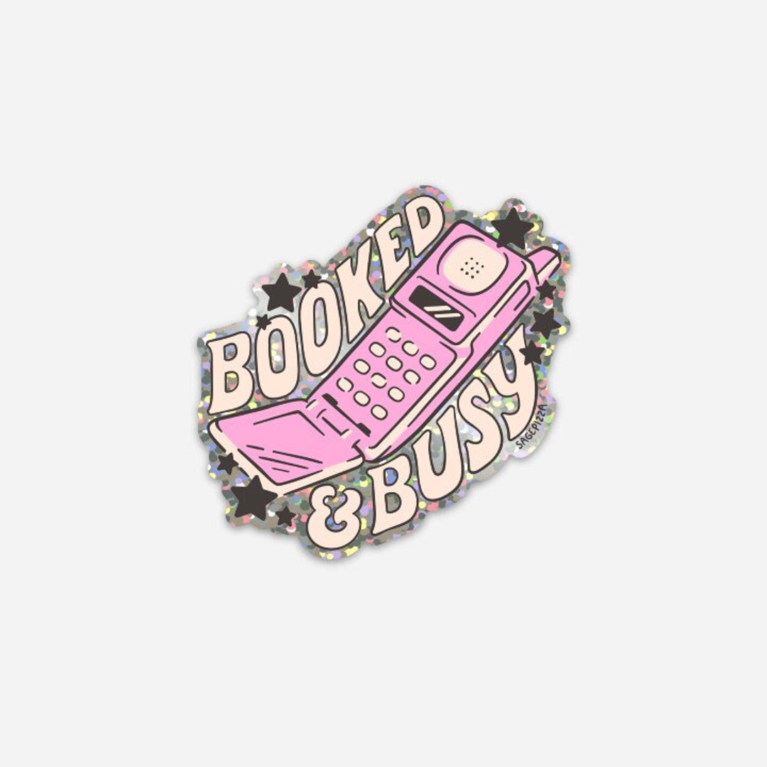 Booked and Busy Glitter Sticker - Cute Sticker - Die Cut Sticker - Etsy