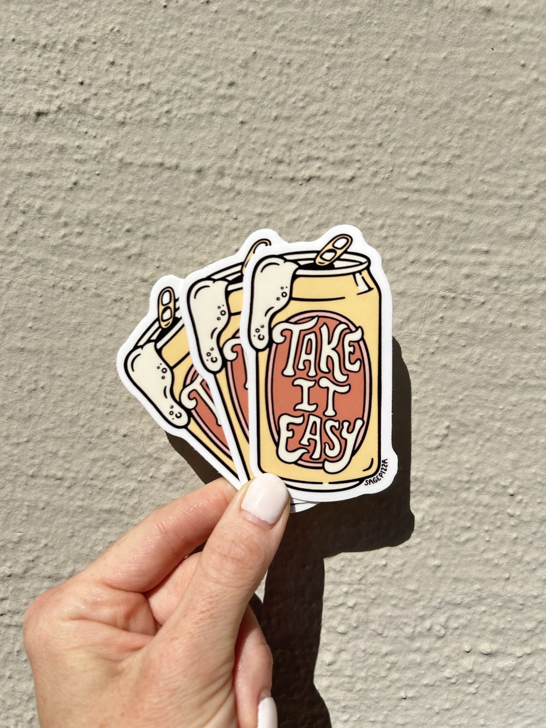 Take It Easy Sticker - Cute Sticker - Beer Sticker - Hydroflask Sticker ...