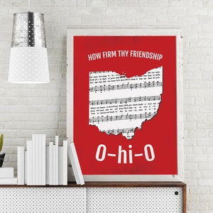 Ohio State Print Map, Unique Ohio Poster, College Graduation Gift ...