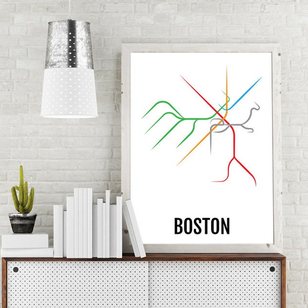 Boston Subway Digital Art - Etsy