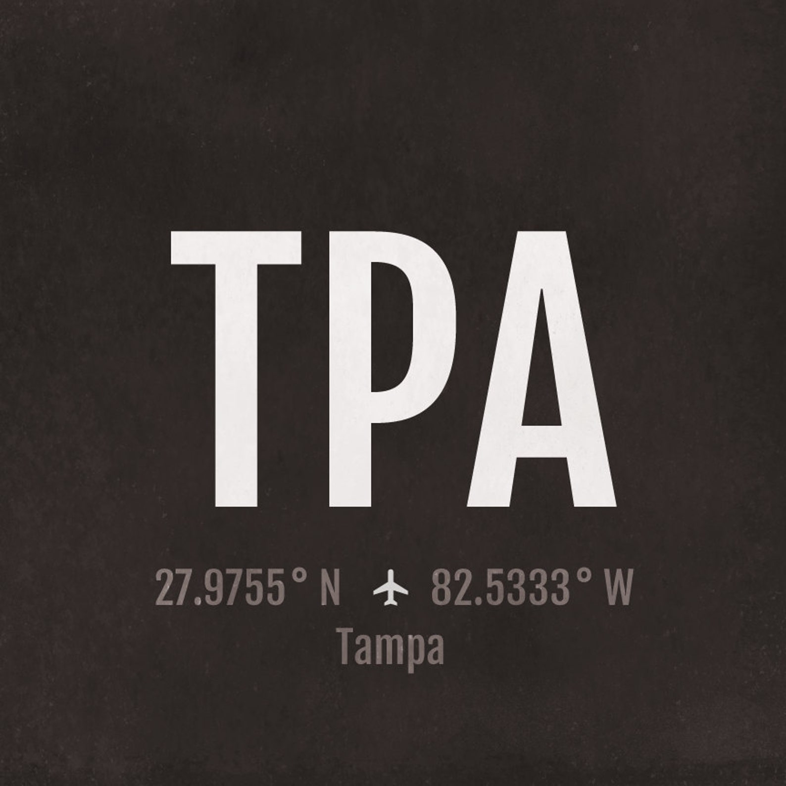 Tampa Airport Code Print TPA Aviation Art Florida Airplane - Etsy