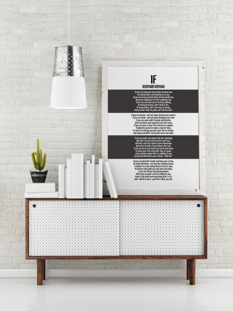 Graduation Gift Print IF Poem Poster Rudyard Kipling - Etsy