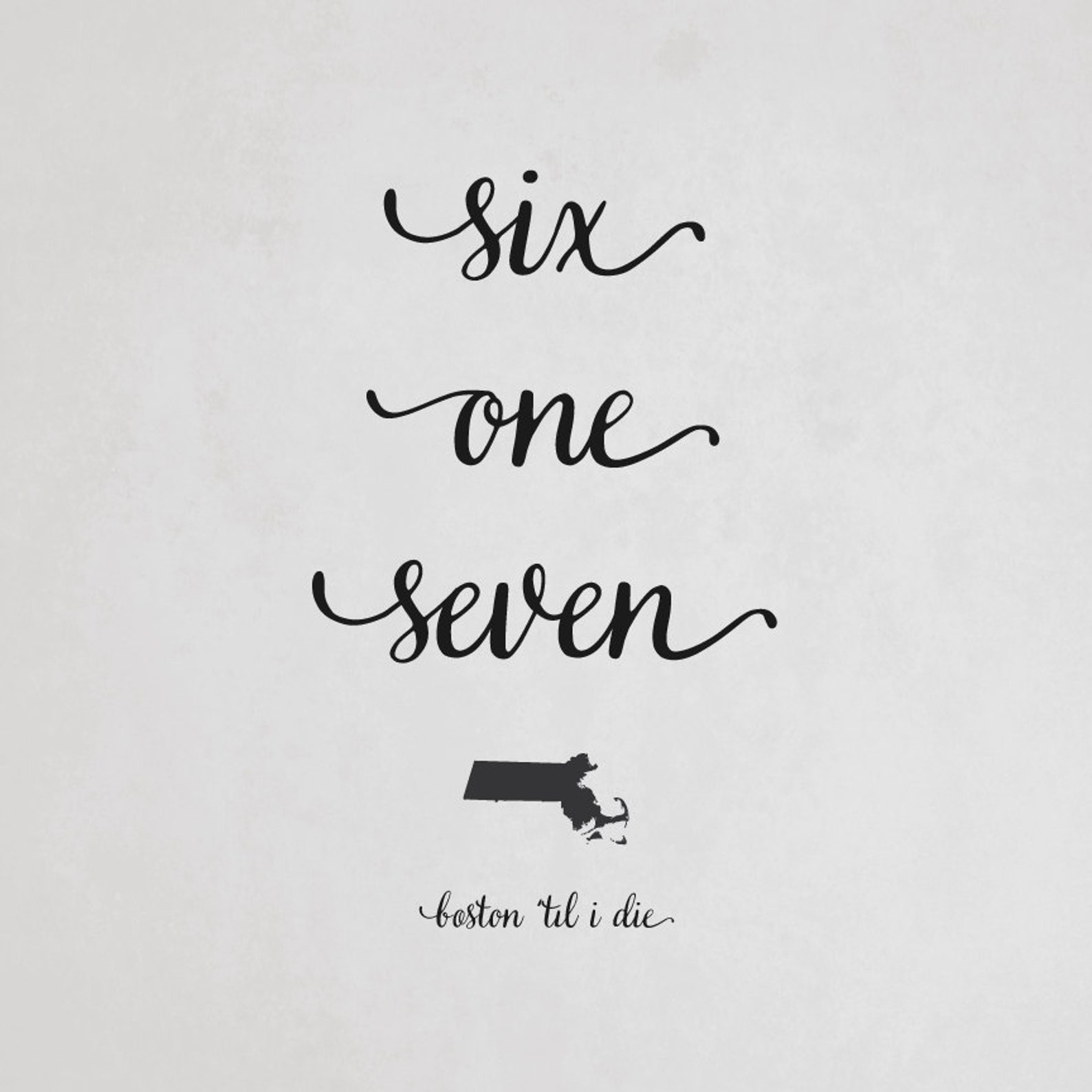 Boston 617 Area Code Print Massachusetts Typography Poster - Etsy