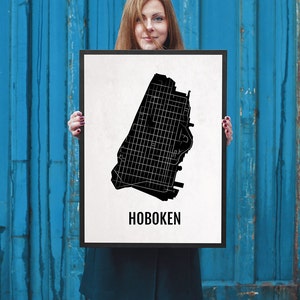 Hoboken Print Neighborhood City Map Subway Poster, Boyfriend Gift ...