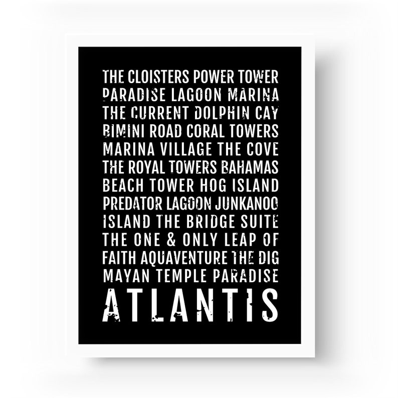 Atlantis Print Atlantis Subway Sign Poster Bahamas Wall Art - Etsy
