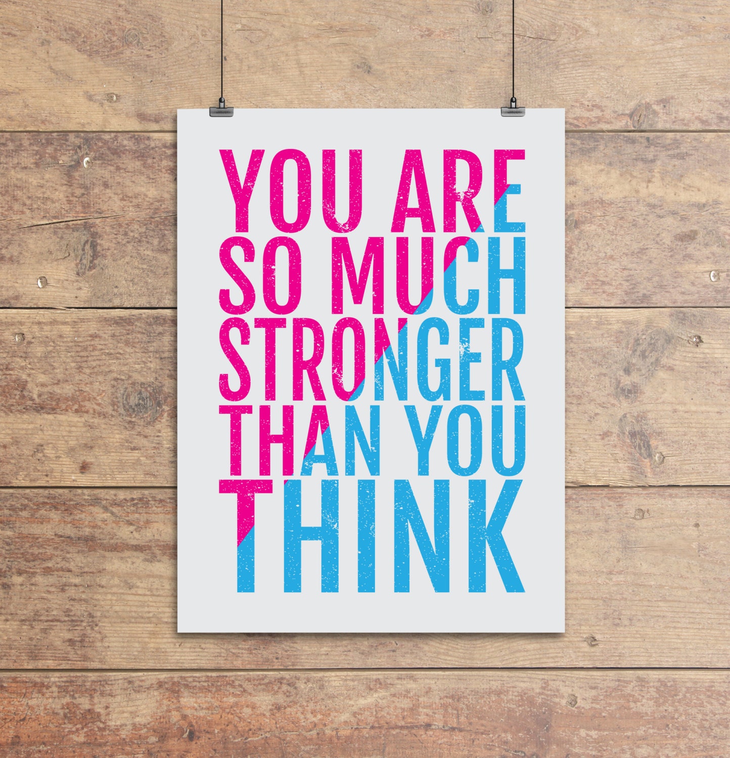 Stronger Than You Think Quote Print Stronger Quote Poster Etsy