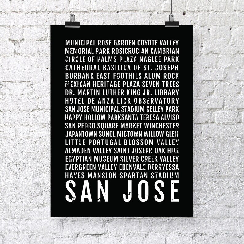 San Jose Print San Jose Subway Sign Poster California Wall - Etsy