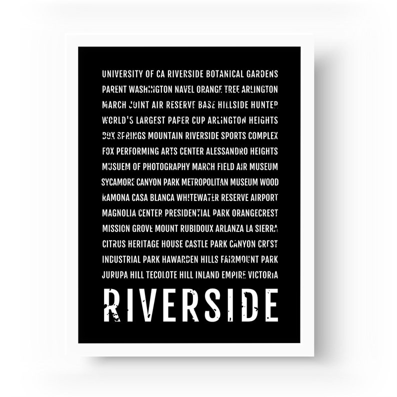 Riverside Print Riverside Subway Sign Poster California Wall - Etsy