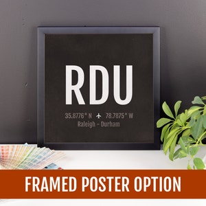 Raleigh Airport Code Print RDU Aviation Art North Carolina - Etsy