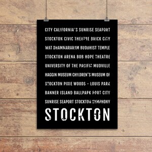 Stockton Print, Stockton Subway Sign Poster, California Wall Art, Décor ...