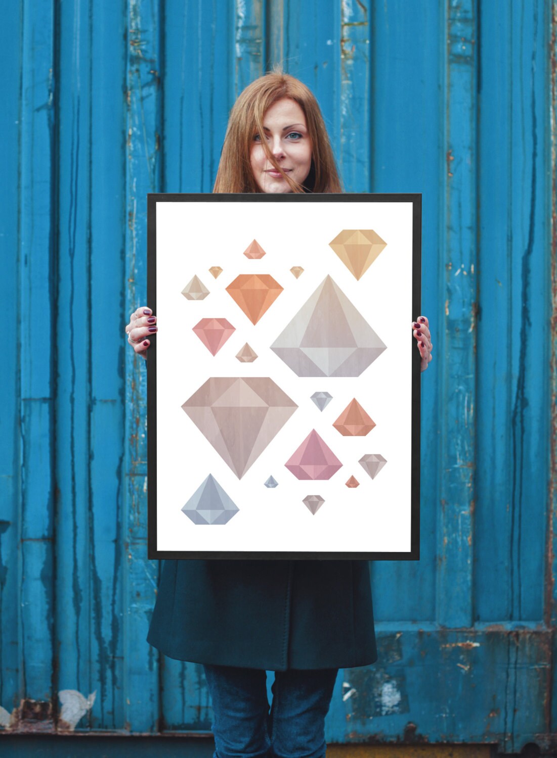 Scandinavian Modern Print Diamond Print Geometric Art | Etsy