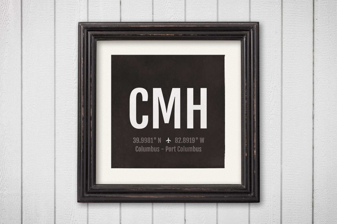 Columbus Airport Code Print CMH Aviation Art Ohio Airplane Nursery ...