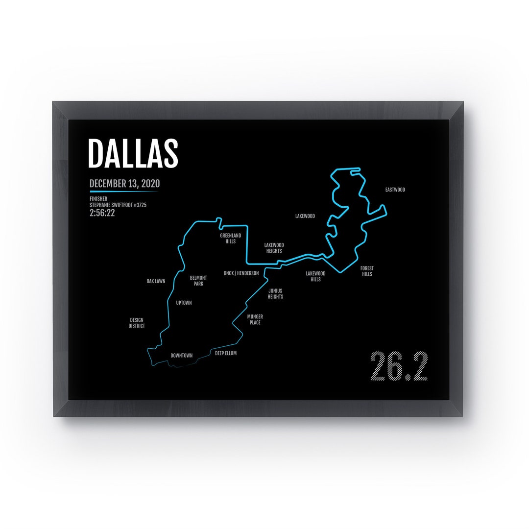 Dallas Marathon Print Personalized for ANY Year, Dallas Texas Marathon ...