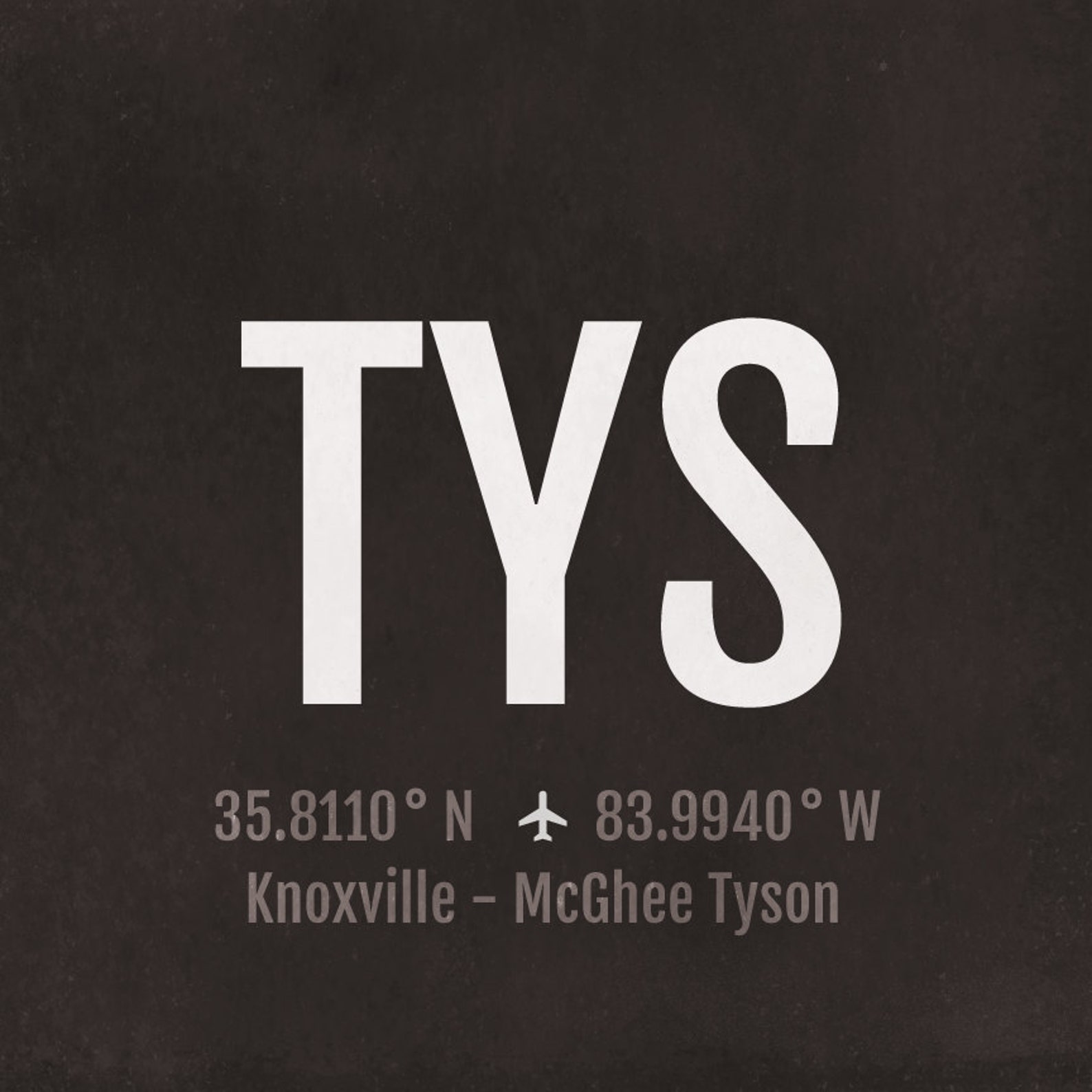 Knoxville Airport Code Print TYS Aviation Art Tennessee - Etsy