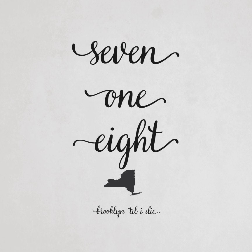 New York City 718 Area Code Print NYC Typography Poster | Etsy