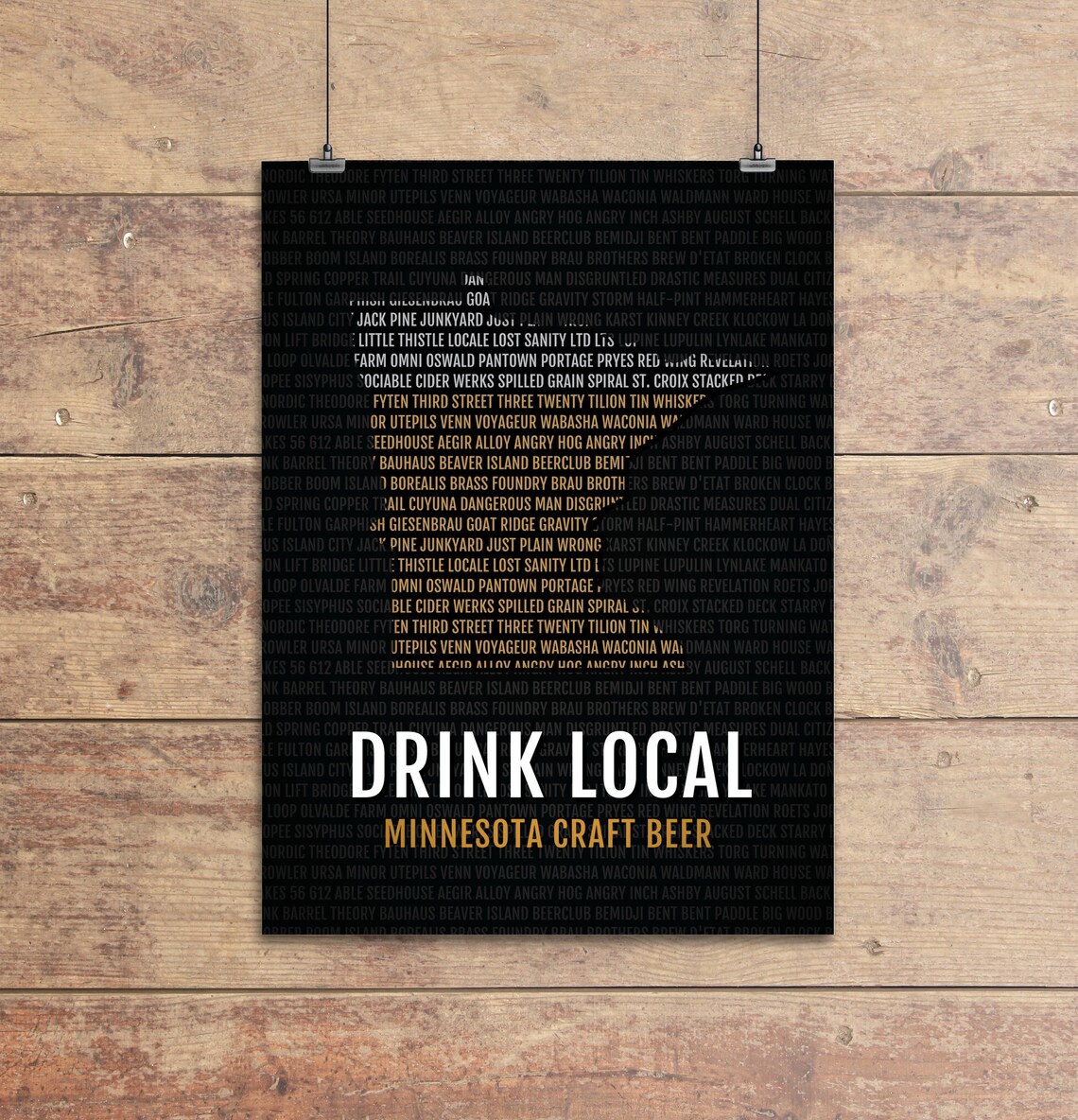Minnesota Beer Print Map MN Drink Local Craft Beer Sign - Etsy