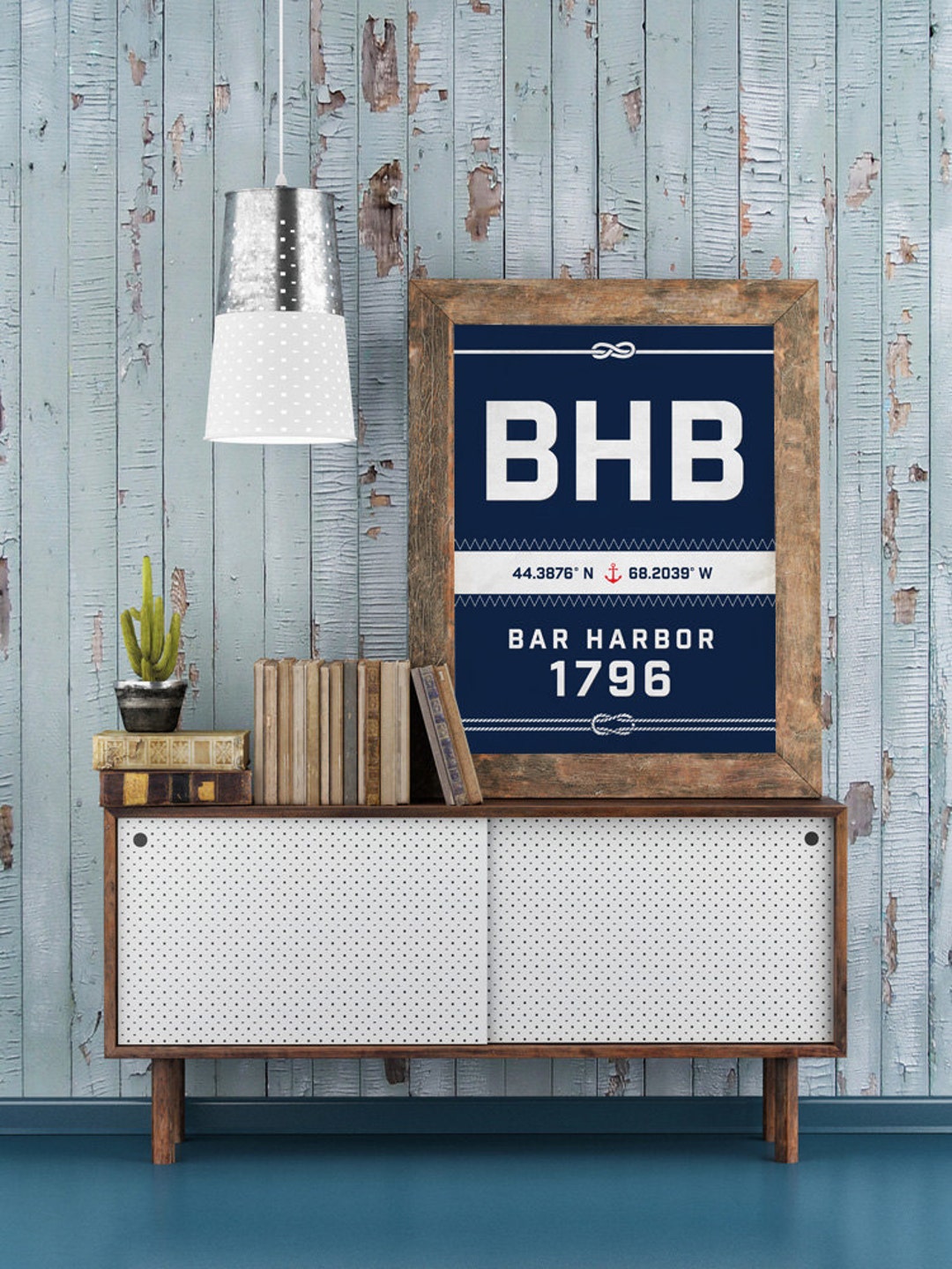 Bar Harbor Print Maine Recycled Sail Style Poster Nautical - Etsy