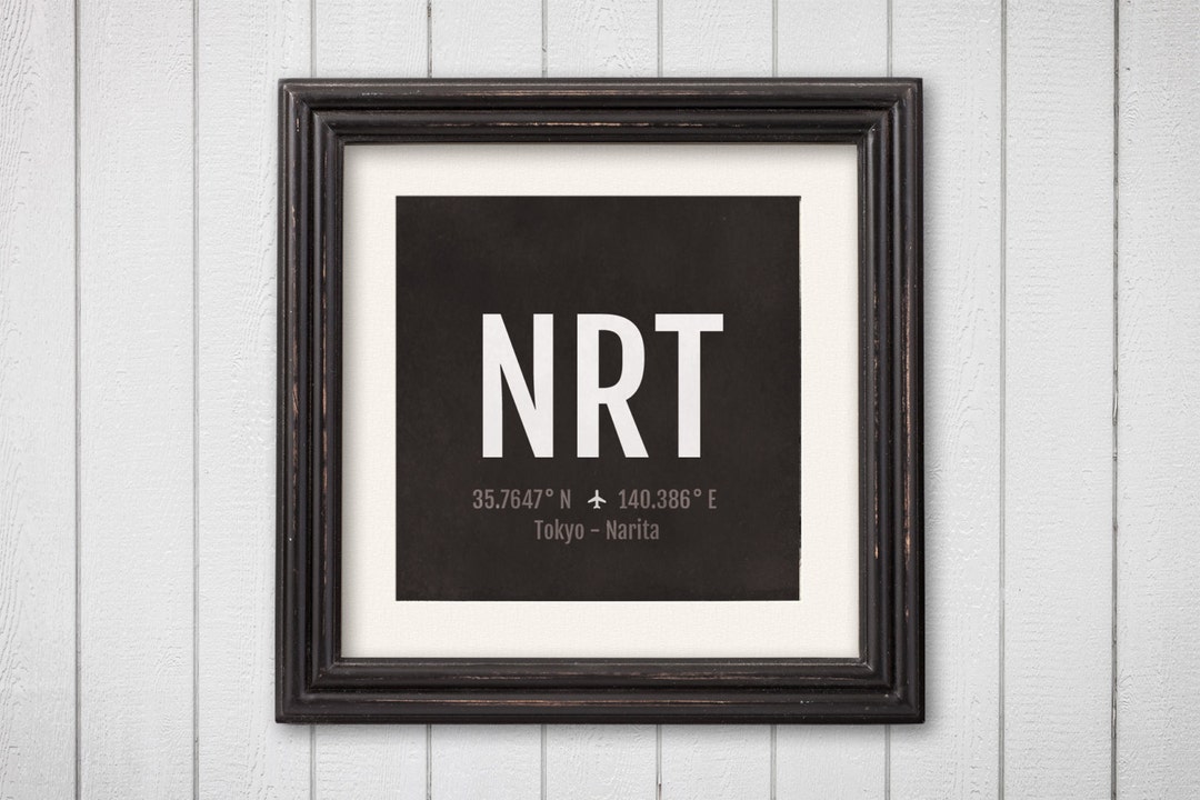 Tokyo Airport Code Print NRT Aviation Art Japan Airplane Nursery Poster ...