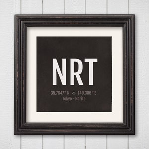 Tokyo Airport Code Print NRT Aviation Art Japan Airplane Nursery Poster ...