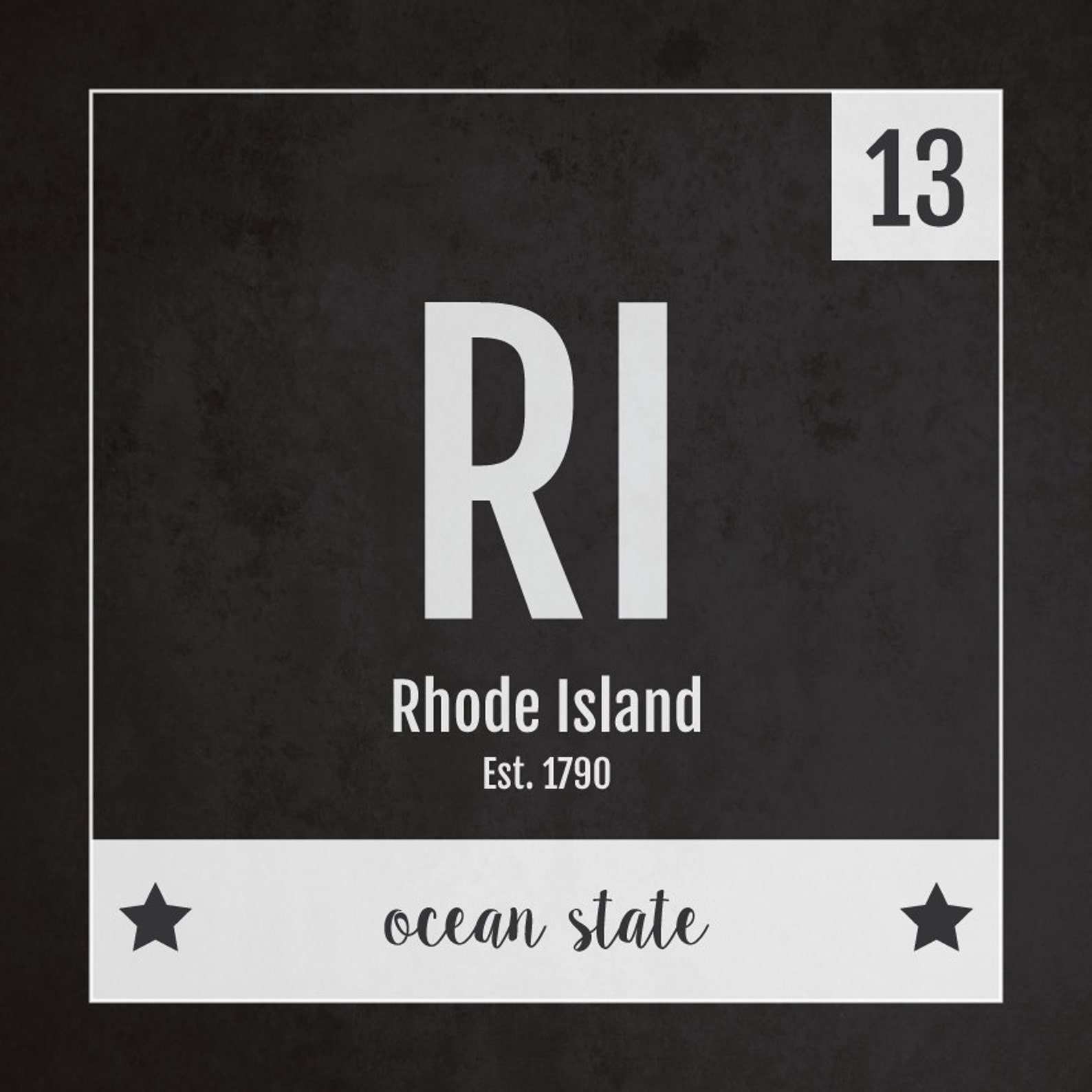 Rhode Island Print Periodic Table Rhode Island Home Wall Art - Etsy
